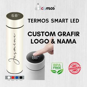 Jual Custom Grafi Nama Termos LED Hot & Cool 500ml - Biru, FONT 1 ...