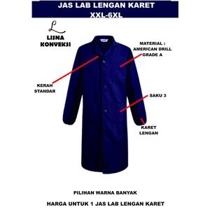 Jual Jas Lab APD Lengan Panjang Karet Ukuran XXL-6XL - Hitam, XXL ...