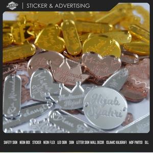 Jual Label Hijab Acrylic / Label Akrilik Custom Emas - BENING, 1X3CM ...