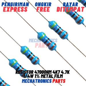 Jual Populer 10X RESISTOR 4700OHM 4K7 4 7K 1 4W 1 METAL FILM - Jakarta ...