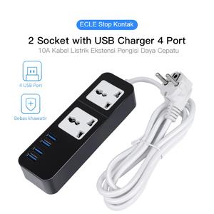 Jual Populer ECLE Safety Stop Kontak/Power Strip 2 Soket +4 Smart USB Port - Kota Bandung ...