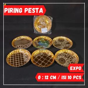Jual Piring Mas Ulang Tahun isi 10 Pcs Expo / Piring Kue Tart Emas ...