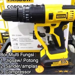 Jual Krisbow cordless multi head drill bor multifungsi 18v - Kota ...