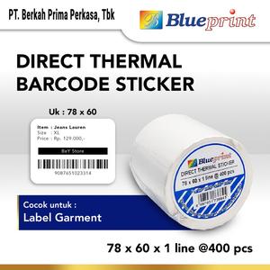 Jual Populer Direct Thermal Sticker 78 x 60 BLUEPRINT Kertas Label ...
