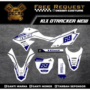 Jual (PREMIUM) DECAL STICKER KLX DTRACKER NEW SIMPEL/ PUTIH BIRU DESAIN ...
