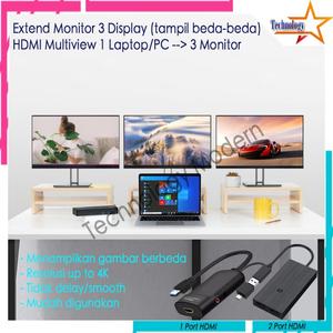 Jual HDMI Extend Monitor 3 Display (Tampil Beda-beda) - USB 3.0 ...