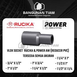 Jual VLOK SOCKET RUCIKA POWER AW PVC SEMUA UKURAN REDUCER ~ TURUNAN SOK ...