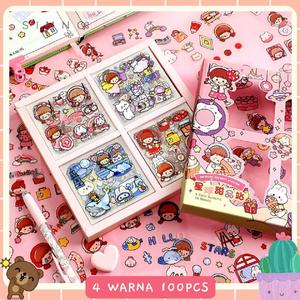Jual Stiker BOX 2D Tempel 4 Warna Isi 100 Lembar Cute Aesthetic Design ...