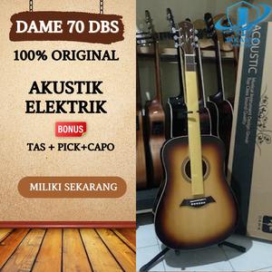 Jual Gitar Akustik Elektrik Dame Tipe LILIES 70BK original Solid wood - LILIES 70BK, tas+pick ...