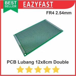 Jual (0_0) PCB Lubang IC 8x12 8x12cm Double Layer Bolong Titik Matrix ...