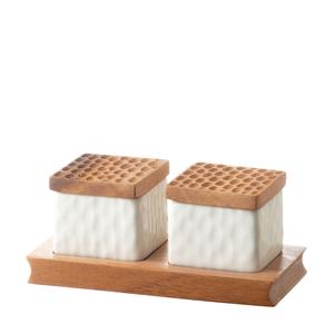 Jual Salt & Pepper / Tempat Garam & Merica Jenggala Hammered Putih ...