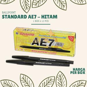 Jual Pulpen Standard AE-7 Hitam / Pena Pen AE7 Murah / 1 Box isi 12 Pcs ...