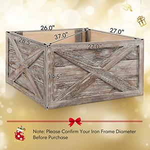 Promo Goplus Wooden Tree Collar Box, 100% Solid Wood Farmhouse Cicil 0% ...