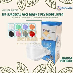 Jual Masker Medis JSP Model Convex KF94 Surgical Mask 3 Ply isi 25 Kemenkes - Kota Tangerang ...