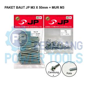 Jual (0_0) PAKET 2 SET BAUT MUR 3x50 BAUT JP M 3 x 50 MM MUR M3 SKRUP ISI - Kab. Bekasi - libras ...