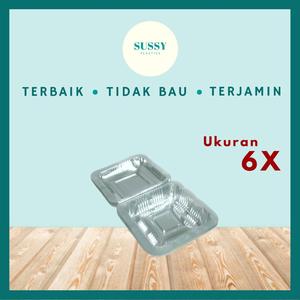 Jual PLASTIK MIKA KUE UKURAN 6X ISI 100 PCS / MIKA KOTAK MAKANAN / BOX ...