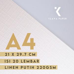 Jual Kertas Linen Jepang PUTIH A4 Per Pack 220gr Sertifikat, Piagam ...