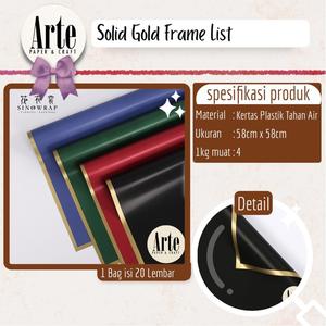 Jual 20 Lembar Solid Gold Frame Bingkai List Kertas Buket Korea ...