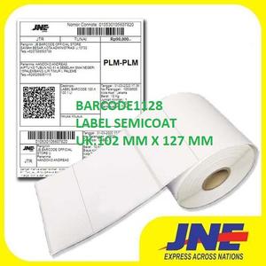 Jual LABEL JNE STICKER 102mm x 127mm LABEL BARCODE SEMICOAT ISI 500 PCS ...