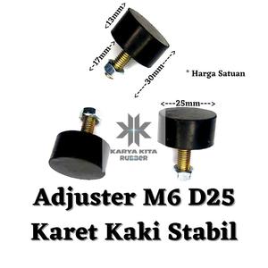 Jual Adjuster M6 D25 Diameter 25 mm / Karet Kaki Stabil Meja Kursi Rak ...