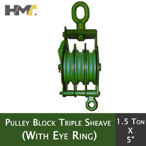Promo NAGASAKI Pulley Block Triple Sheave w/ Eye Capacity 1.5 Ton x 5 ...