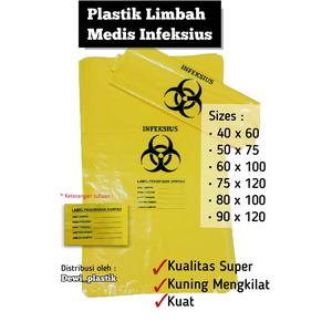 Jual kuning Plastik Limbah BIOHAZARD. LOGO INFEKSIUS 40 Medis TEBAL ...