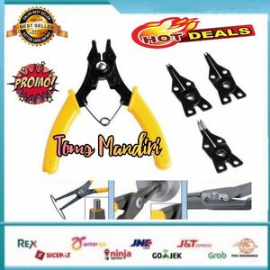 Jual Tang Spi Buka tutup lurus bengkok Sp Ring Plier set kombisi 4 in 1 ...