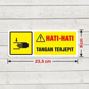 Jual Sticker K3 Keselamatan & Kesehatan Kerja Marka Hati-hati 23,5 x 9 ...