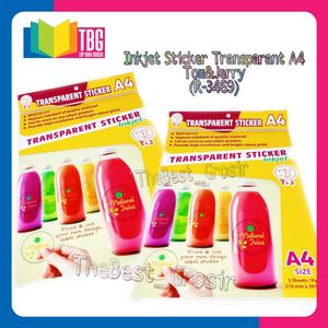 Jual 1 Pack 5lembar Inkjet Sticker Transparant A4 Tom & Jerry Label ...