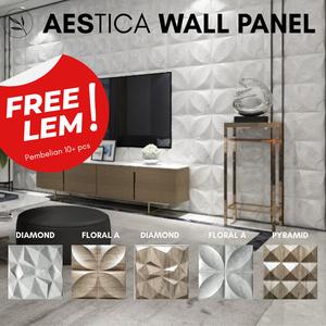 Promo 3D Wall Panel Kayu Marmer Aestica PVC Dinding 50CM Wood Marble ...