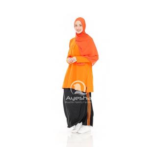 Jual Baju Olahraga Muslim Orange Rok Celana Kaos Senam Oranye Pks ...