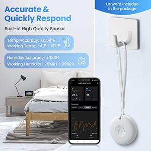 Jual Chtoocy Bluetooth Temperature Humidity Monitor Sensor, 300 ft ...