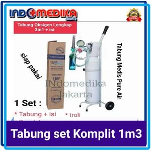 Jual Tabung Oxygen Lengkap 1m3 siap pakai - Tabung oksigen Set 1m3 ...