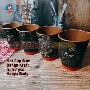 Jual Paper Hot Cup Kraft 8oz Motif Isi 50 pcs Gelas Kopi Kertas - Tutup Saja - Jakarta Pusat ...