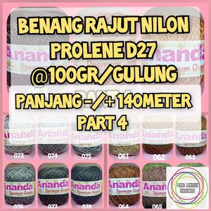 Jual Part 4 / Benang Rajut PP/Prolene/Nylon PP/100 Gram/±140 mtr - 069 ...