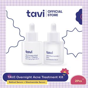 Promo TAVI Overnight Acne Treatment Kit: Retinol Serum + Niacinamide ...