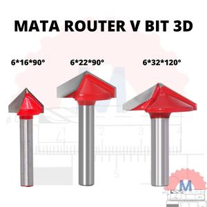 Jual Mata router CNC 3D V groove shank 6mm wood mdf dll V bit - Jakarta ...