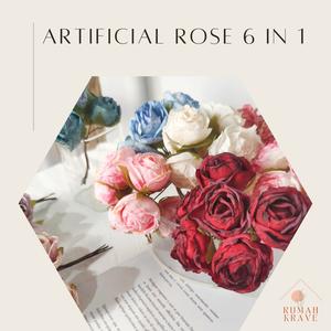 Jual RUMAH KRAVE - Artificial Rose 6in1 Bunga Mawar Palsu - Champagne ...