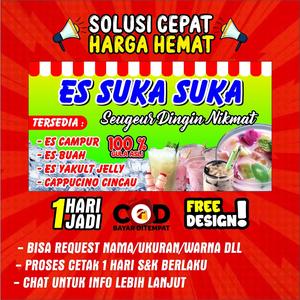 Jual (0_0) Spanduk/Banner Es Buah Capcin Custom Ukuran 150 X 80 ...