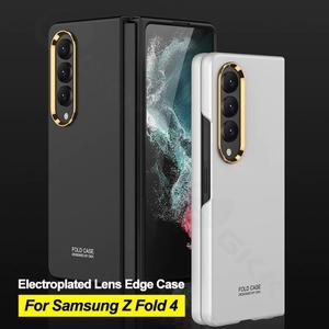 Promo Samsung Z Fold 4 5G Slim Skin Feel Matte Gold Plat Frame Case Ori ...