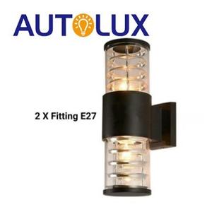 Jual Lampu Dinding Outdoor Bulat Garis Hitam+Silver E27 2Arah - AUTOLUX ...