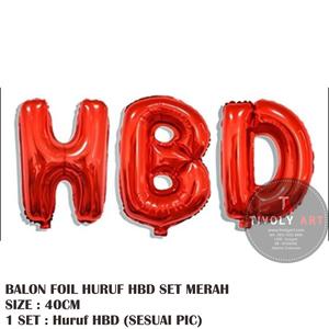 Jual BalonHuruf HBD Set Merah HBD Huruf Merah - Jakarta Barat ...