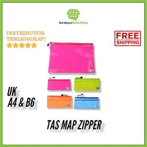 Jual New Tas Map Zipper Map A4 & B6 Plastik Doff Buku/Tas Dokumen ...