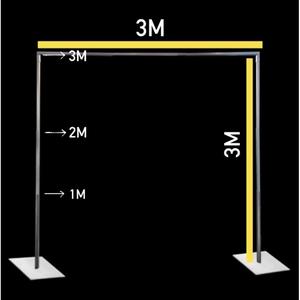 Jual Tiang Backdrop Tiang Dekorasi Tiang Gawang Besi 3x3 kaki plat ...