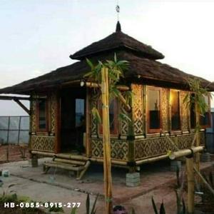 Jual saung gazebo mushola bambu minimalis] atap ijuk, harga/M2. - Kab ...