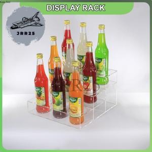 Jual Rak Botol Akrilik / Display Botol Sirup Isi 9 - Putih - Putih ...