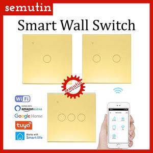 Jual Smart Wall Switch Gold WIFI / Saklar Dinding Sentuh / IoT Touch ...