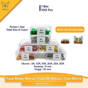 Jual 1 Box Mikro Sekring Fuse Mikro Dx Micro 5a 7.5a 10a 15a 20a 25a ...