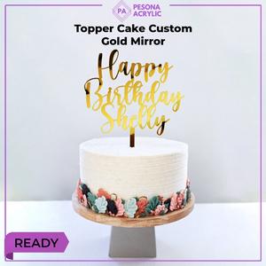 Jual Topper Cake Custom Nama/Topper Cake Gold Mirror/Topper Cake Custom ...