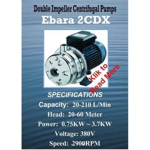 Jual EBARA POMPA SINGLE DOUBLE IMPELLER CENTRIFUGAL PUMP CDX SERIES TIPE - Kota Surabaya - CV ...
